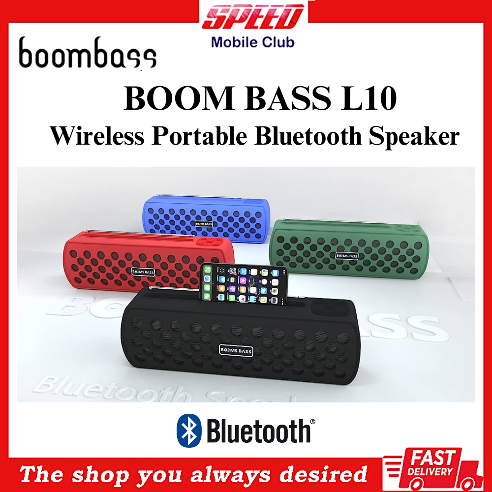 Boom Bass L10 Wireless Portable Bluetooth Speaker with Built in Mic ...