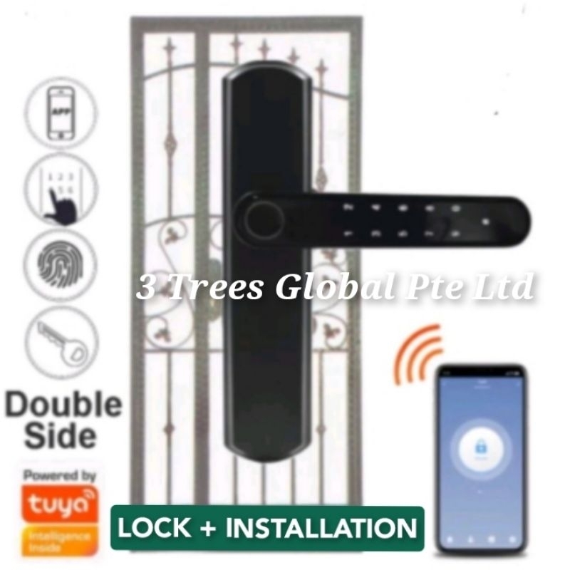 Gate Digital Lock BTO HDB Metal/ Aluminium Lock Double Sided Lock ...