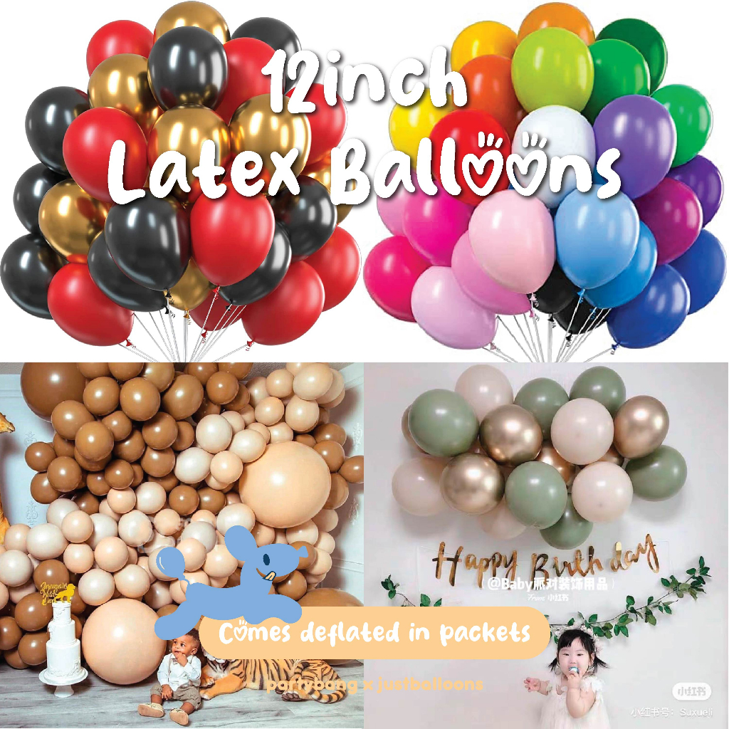 🇸🇬 [SG Seller] 10pcs 12inch Latex Quality Grade Balloon (deflated in ...