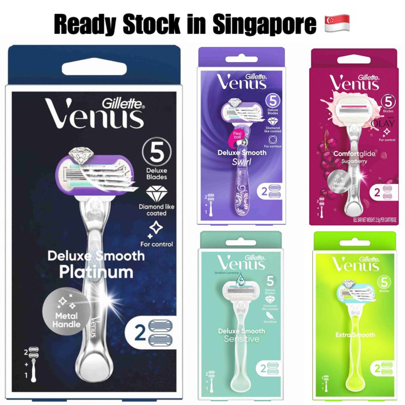 【Ready Stock in SG】Gillette Venus Deluxe Smooth Swirl Smooth Platinum Extra smooth Women's Razor ...