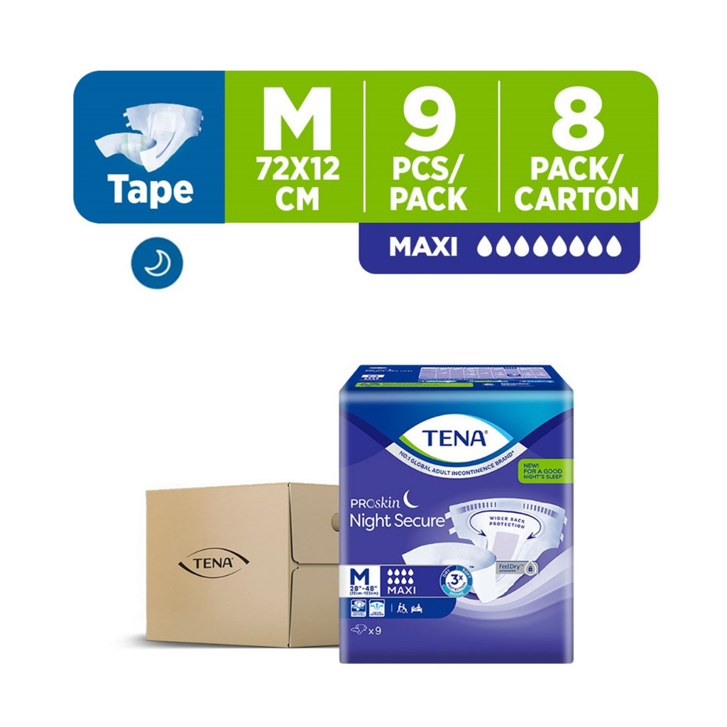 TENA PROskin Night Secure Adult Tape Diapers - Carton | Shopee Singapore