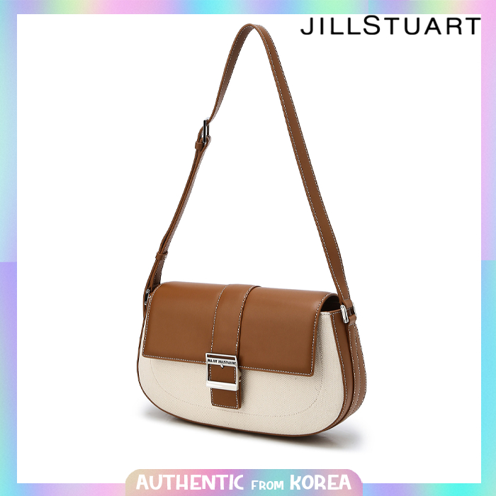 JILL BY JILL STUART WOMEN [ZOEY] Brown Coloring Logo Buckle Canvas Flap ...