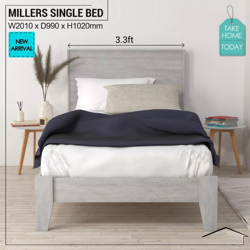 Luxe: Millers Single Bed Frames | Bedroom | Modern | Shopee Singapore