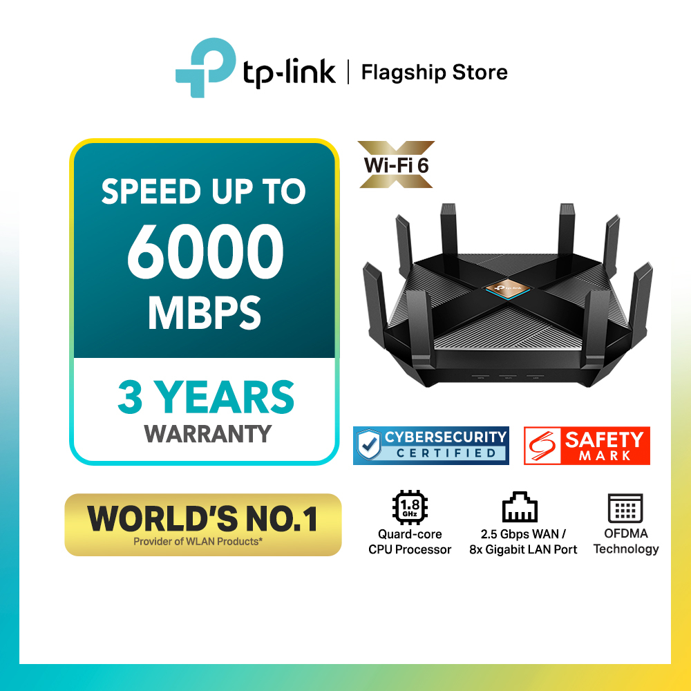 TP-LINK Archer AX6000 AX6000 Dual Band OFDMA MU-MIMO Gigabit Wireless ...