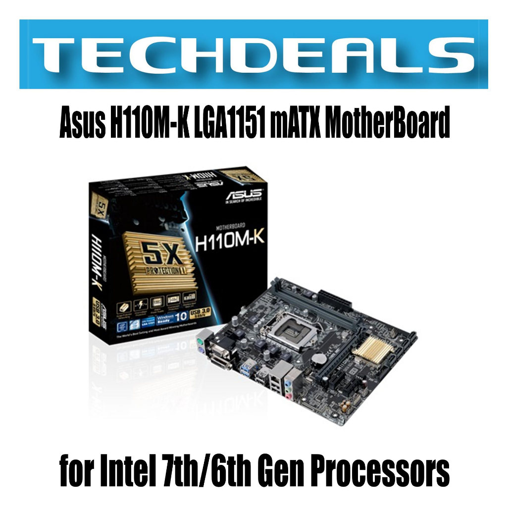 Asus H110M-K LGA1151 mATX MotherBoard for Intel 7th/6th Gen Processors | Shopee Singapore