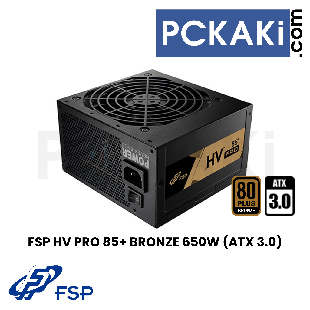 FSP HV PRO ATX3.0 550W 650W BRONZE 85+ CERTIFIED PSU NON MODULAR BLACK ...