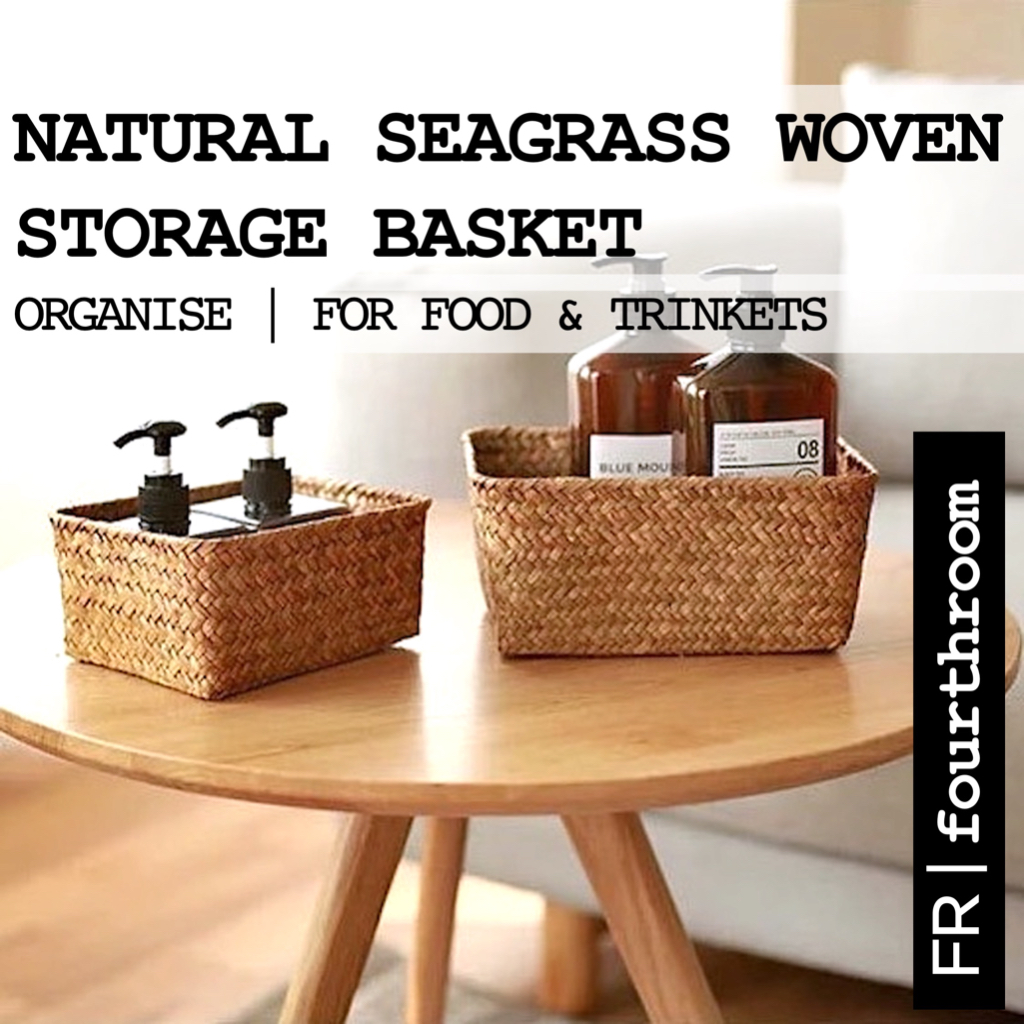 Natural Seagrass Woven Storage Basket - Square | Modern Balinese ...