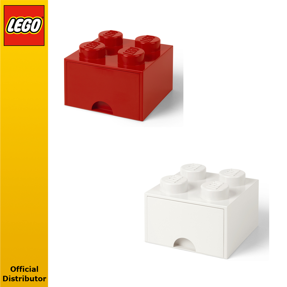 LEGO Storage Brick Drawer 4 Knobs Set of 2 (Red + White) | Shopee Singapore