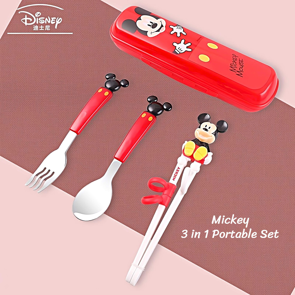 Disney Tableware / Kids Learning Chopsticks / Fork & Spoon / 3 in 1 ...