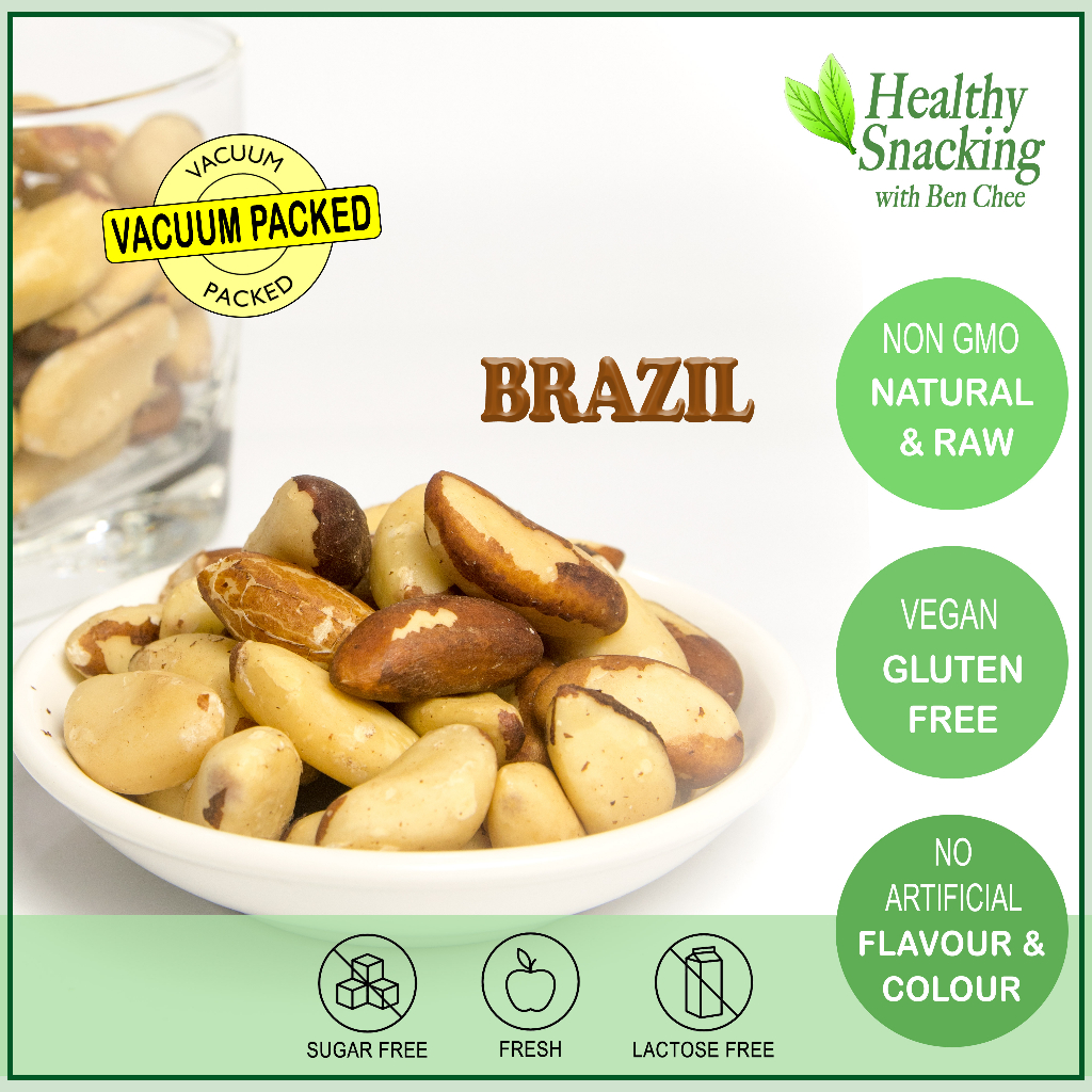 NON-GMO, (VACUUM PACKED), RAW Brazil Nuts, Brazil, 500g/1kg/250g ...