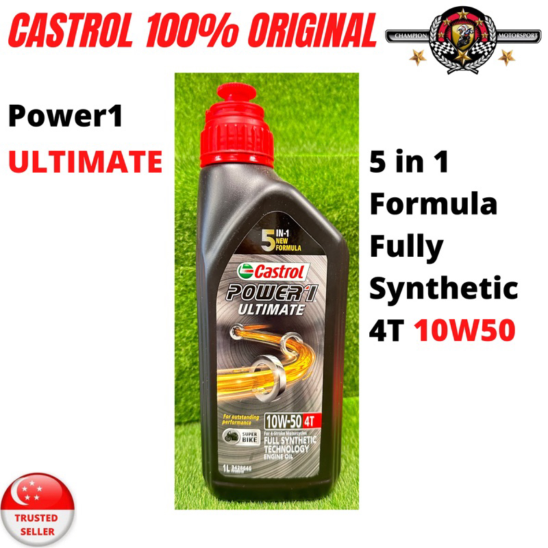 Castrol Power1 Ultimate 4T 10W50 Full Synthetic Engine Oil for Bikes ...