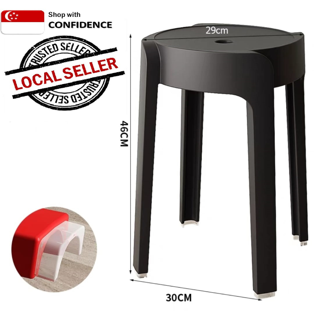 Home Plastic Stool Simple Minimalist Nordic Modern Premium Stackable ...