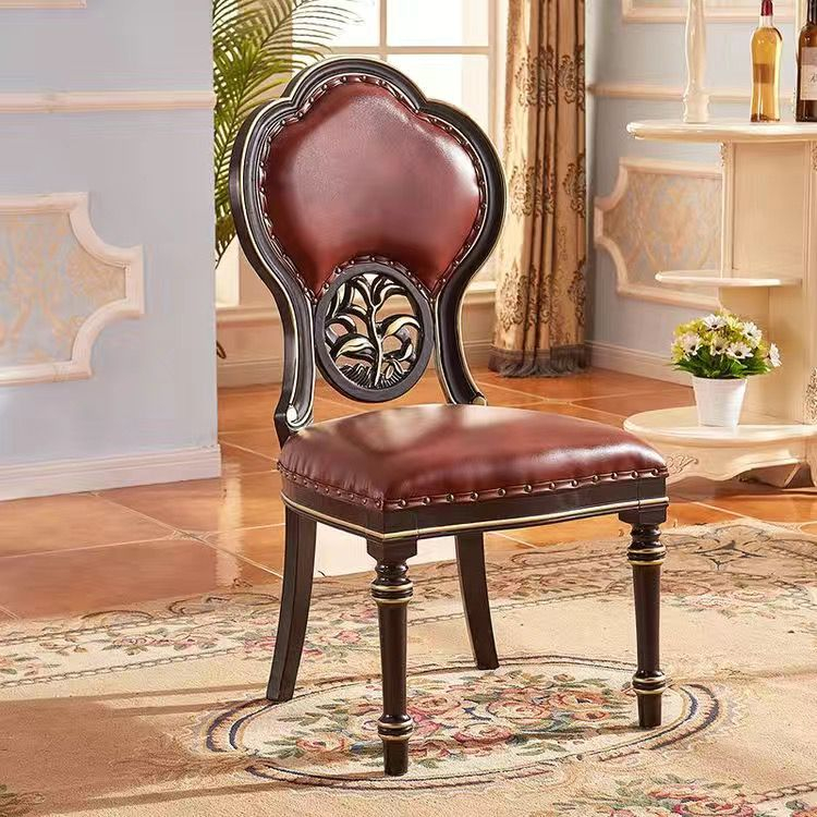 SHOPLA European Retro Chair Solid Chair Dining Room Living Room Bed ...