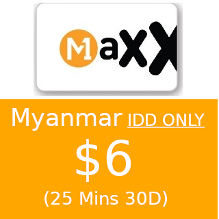 M1 Maxx IDD Myanmar $6 (25 Mins 30D) | Shopee Singapore