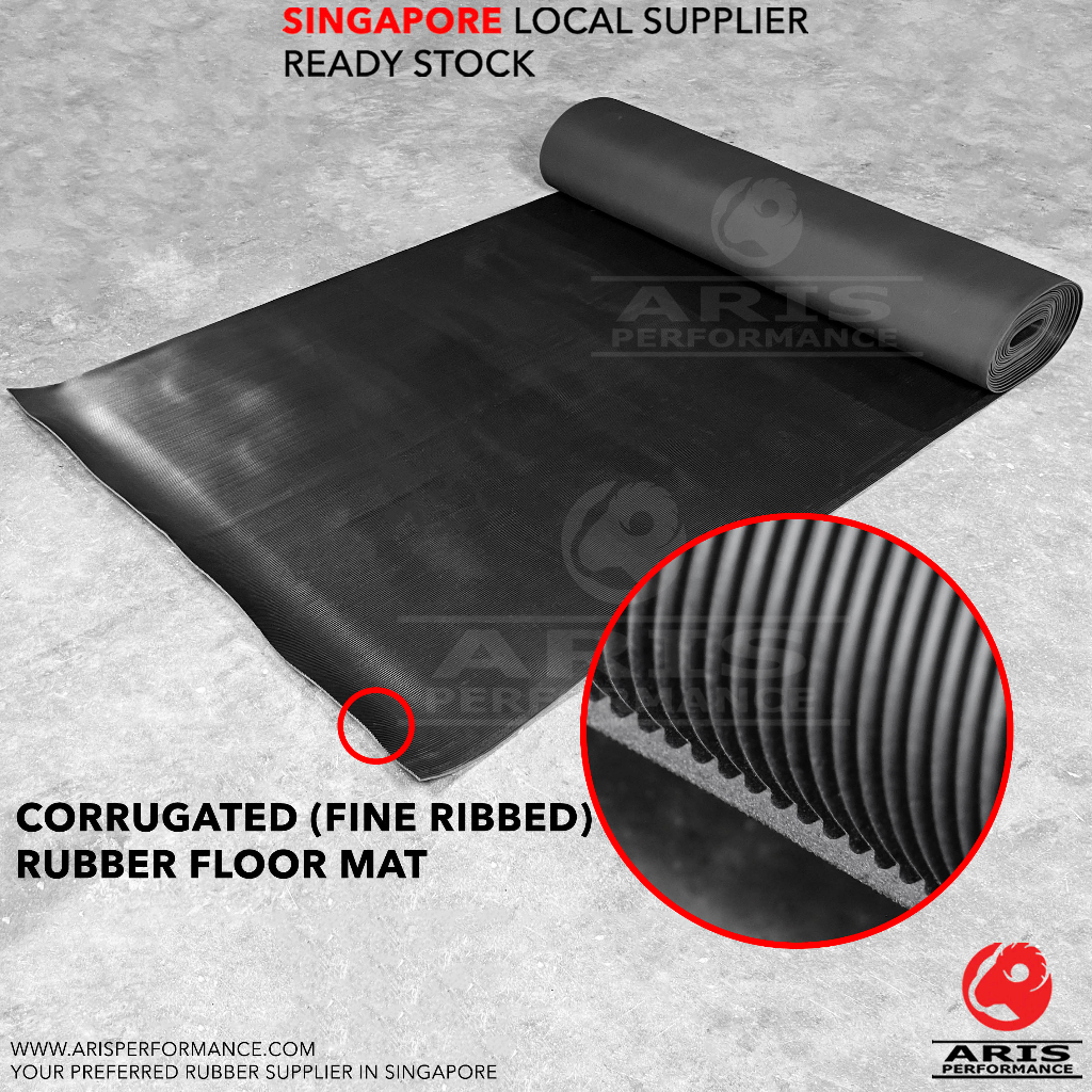 Corrugated Rubber Sheet, Fine Ribbed Rubber Floor Mat, Anti Slip ...