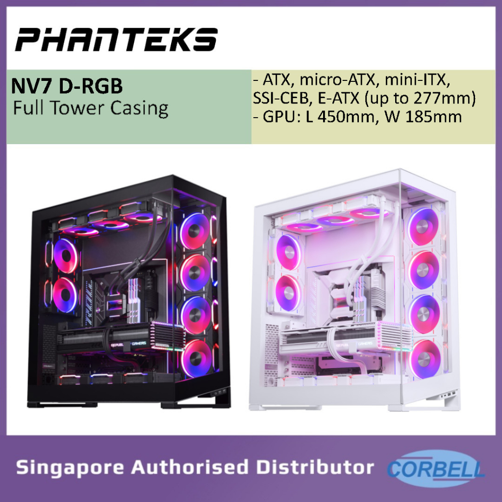 Phanteks NV Series NV7 Full Tower Casing Tempered glass windows DRGB ...