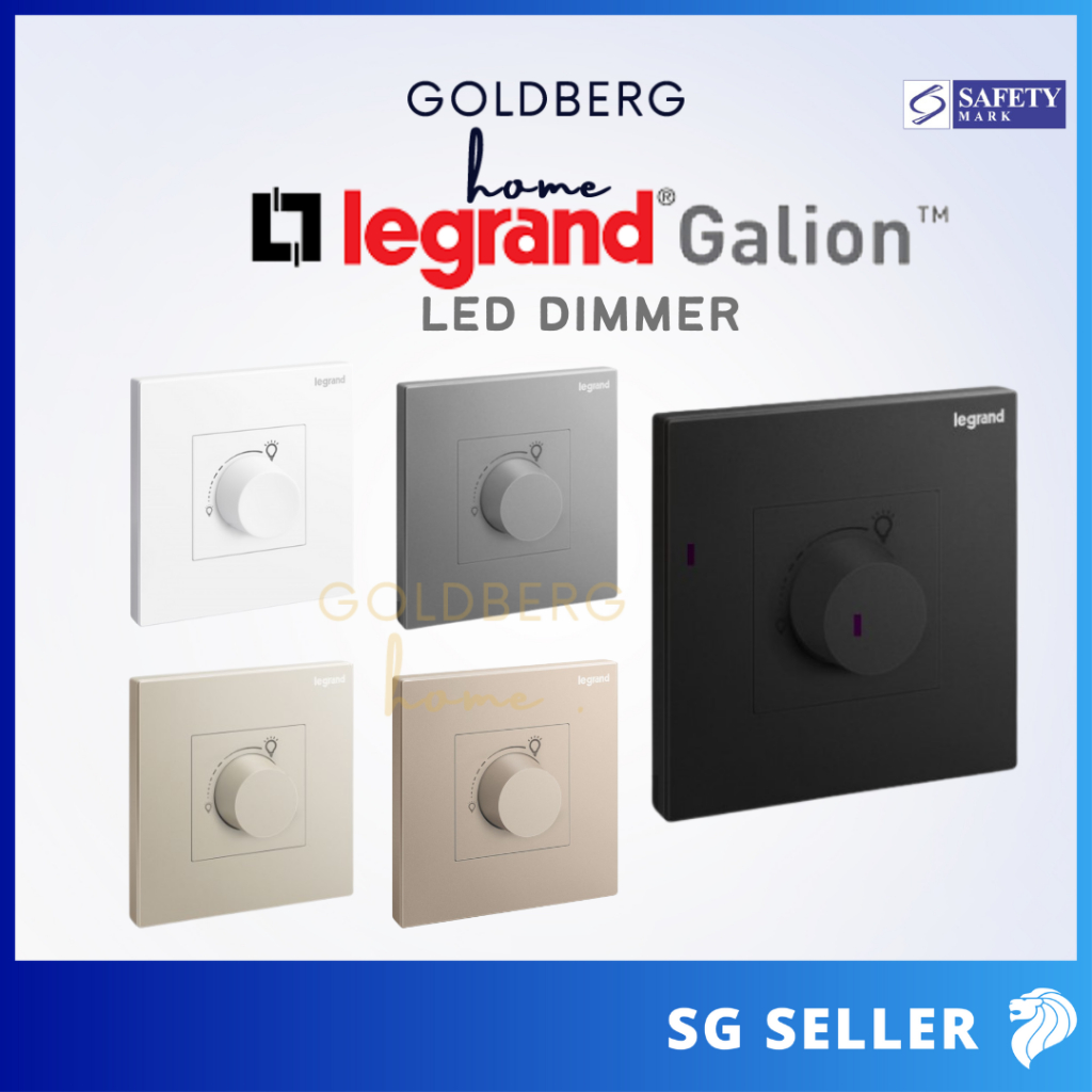 Legrand Galion Dimmer for Lights- LED Rotary White Silver Champagne ...