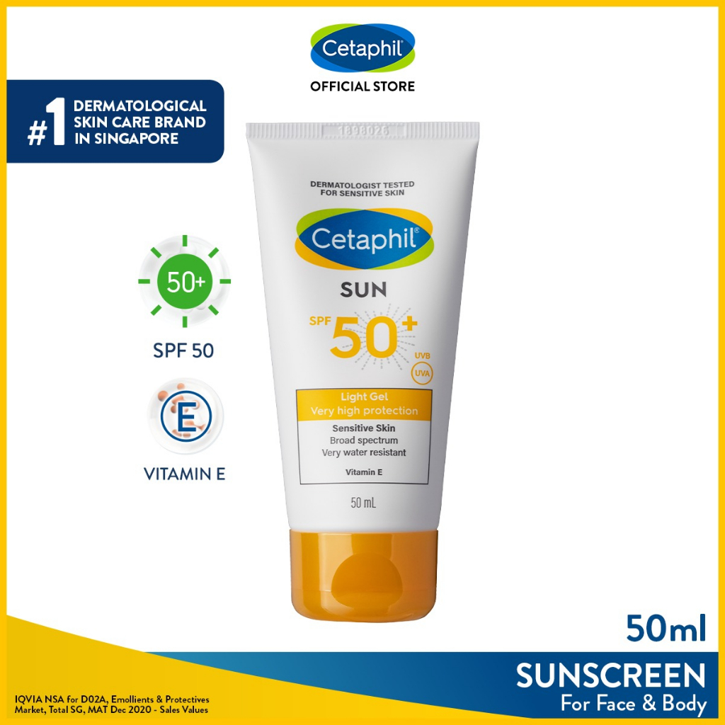 CETAPHIL Sun SPF 50+ Light Gel Sunscreen 50ml [For Sensitive Skin, Face ...