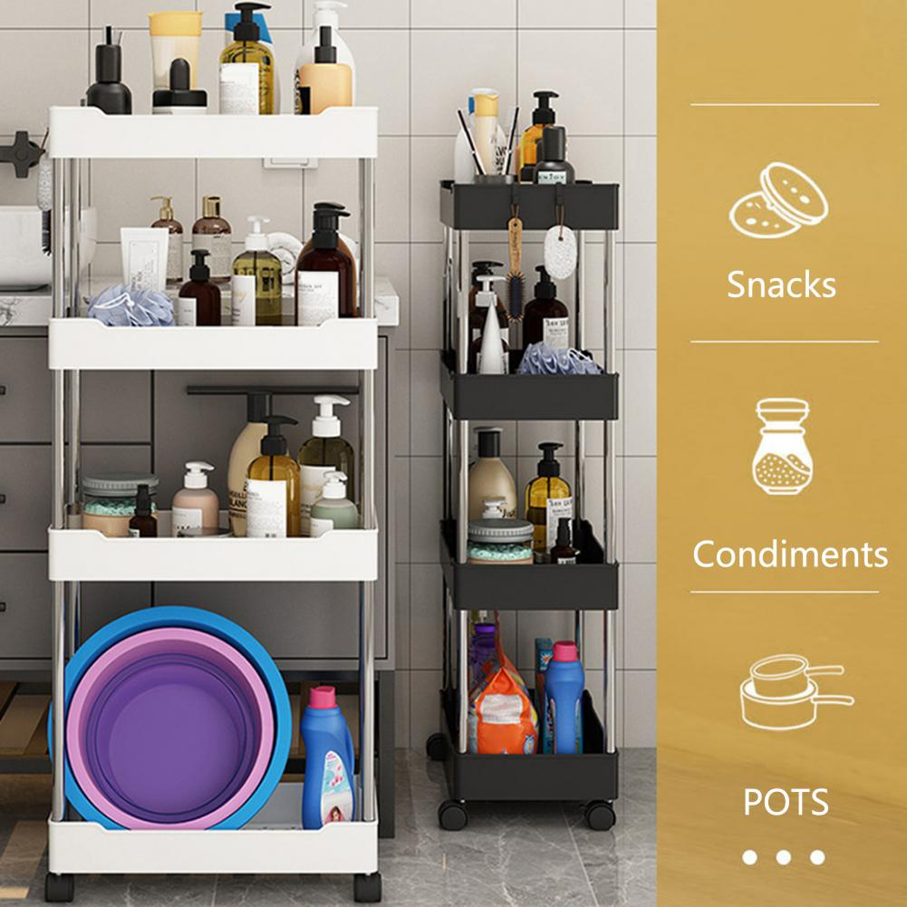 【SG Ready Stock】Removable Kitchen Trolley Shelf with Wheels Storage ...