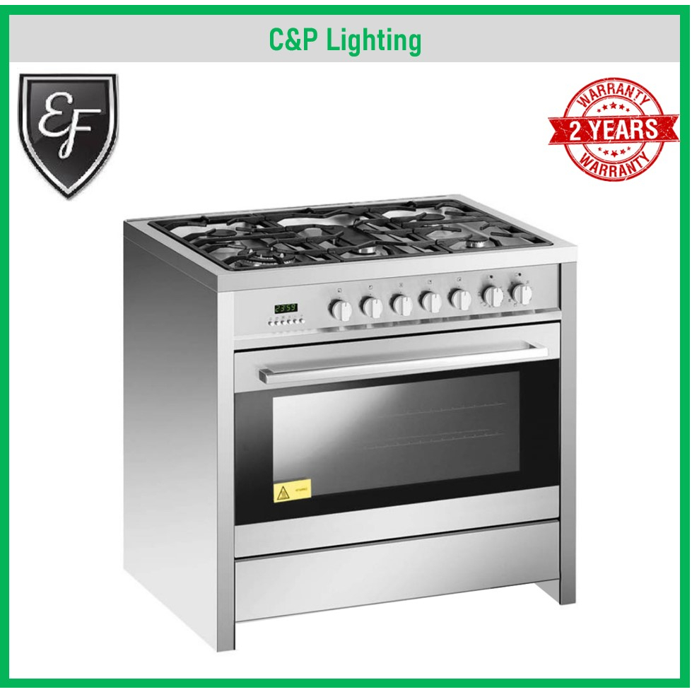 EF Free Standing 5 Burner Cooker Hob with Electric Oven GC AE 9650 A SS ...