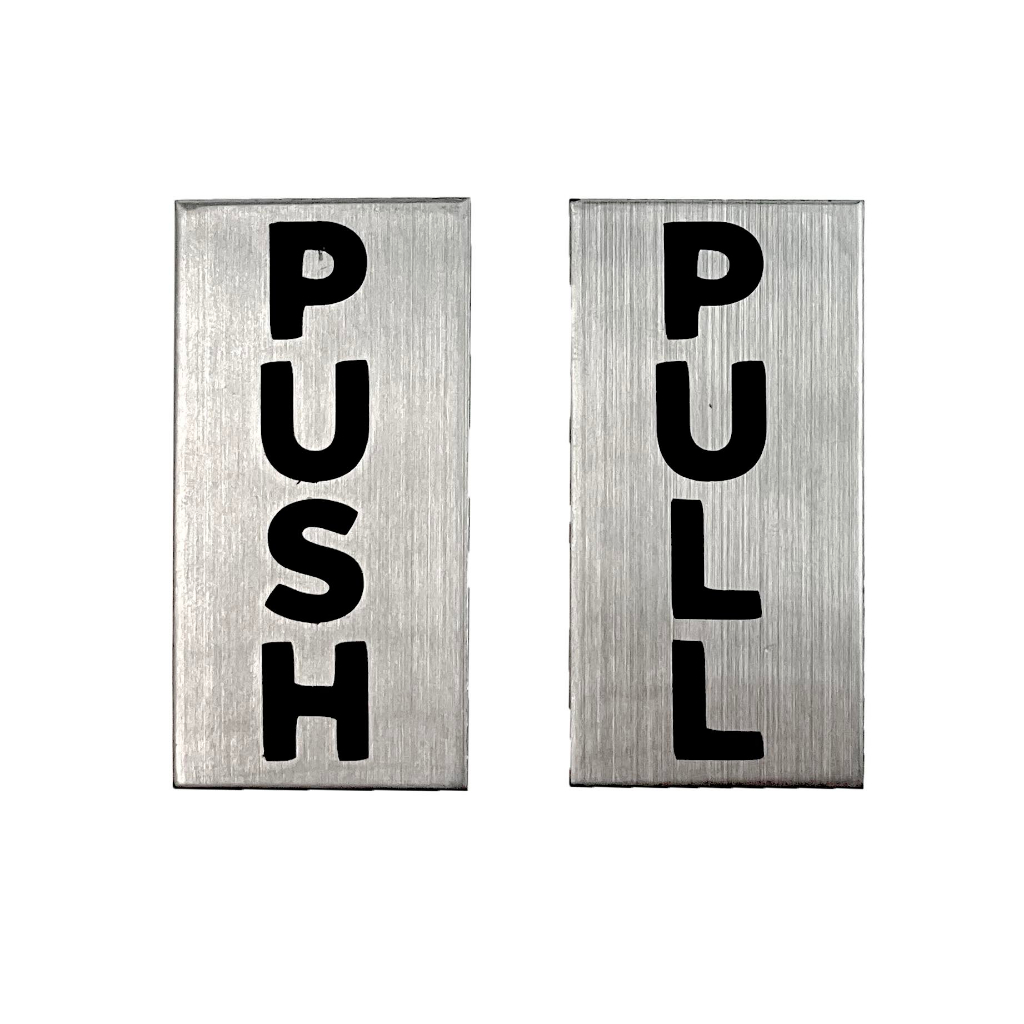 Stainless Steel Push & Pull Signage | BLACK | ( 25mm x 50mm ) | Shopee ...
