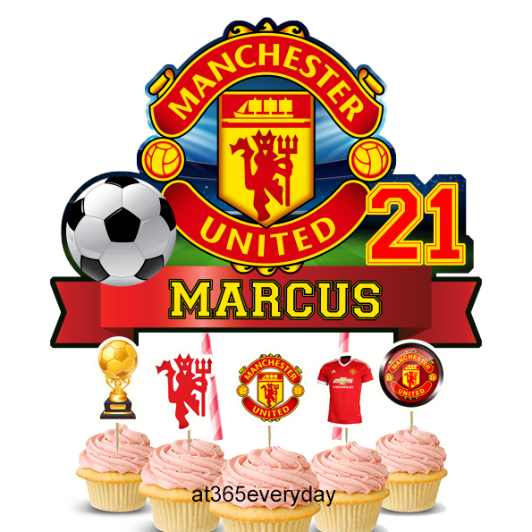 [SG SELLER] Custom Manchester United Football Cake Topper Birthday ...