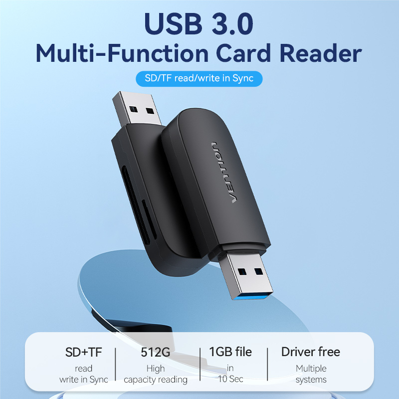 Vention Card Reader USB 3.0 Type C 512GB Fast Transmission 2 in 1 SD ...