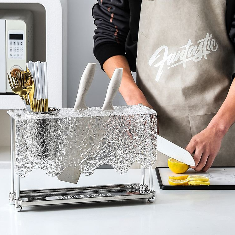 [Ready Stock] Knife Rack Kitchen Cookware Storage Organizer Household ...