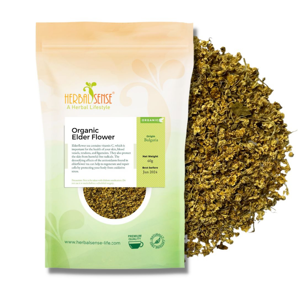 Herbal Sense Organic Elder Flower To Reduce Fever, Fighting Cold ...