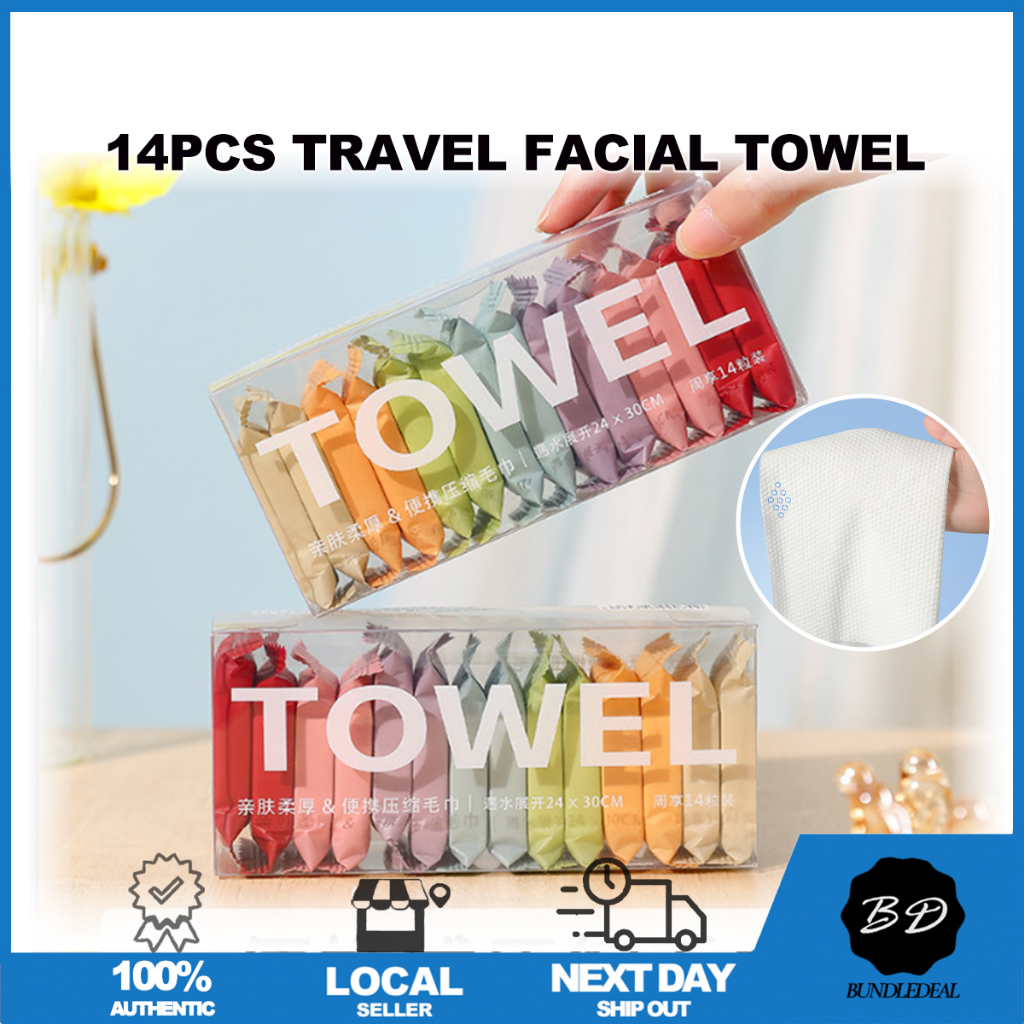 🚀[SG] 14pcs Disposable Travel Face Compression Towel/ Thick Absorbent ...