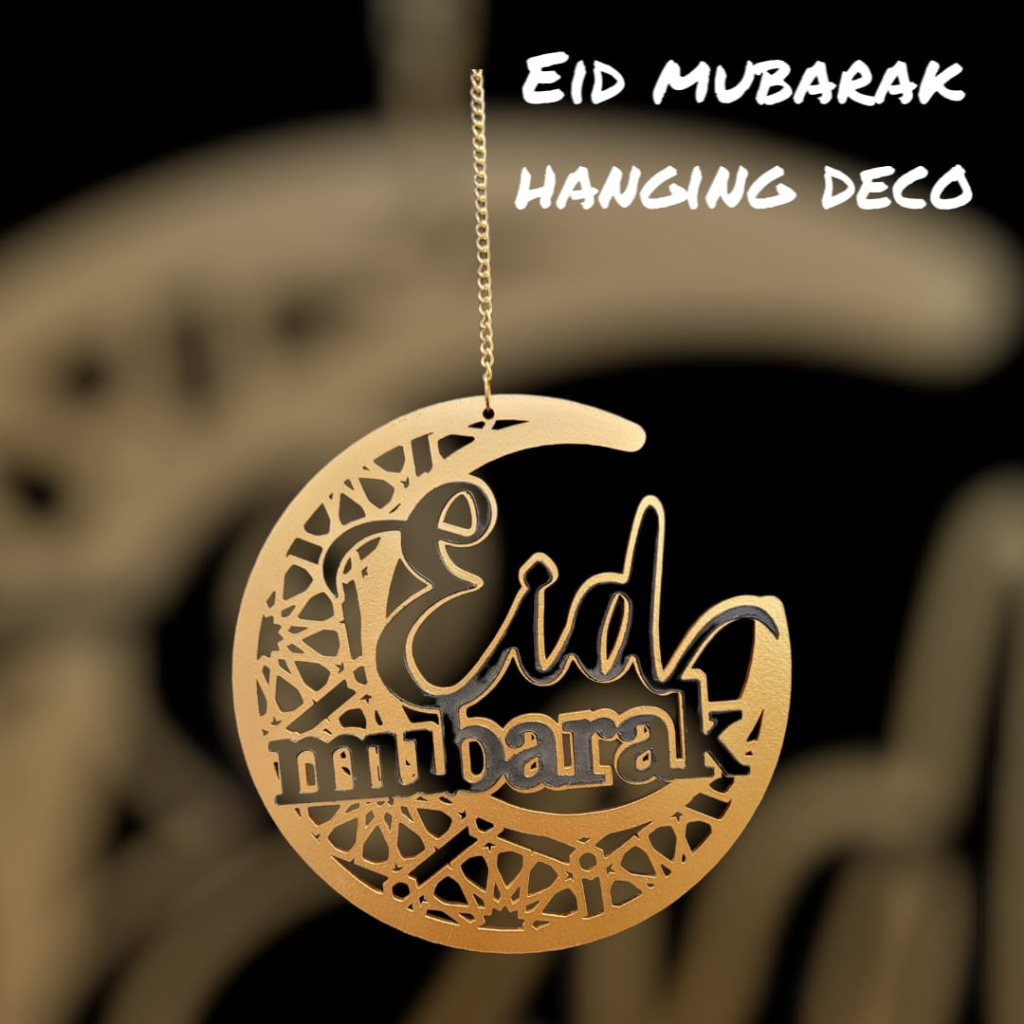 Eid Hanging Deco / Eid Mubarak Gold Crescent | Shopee Singapore