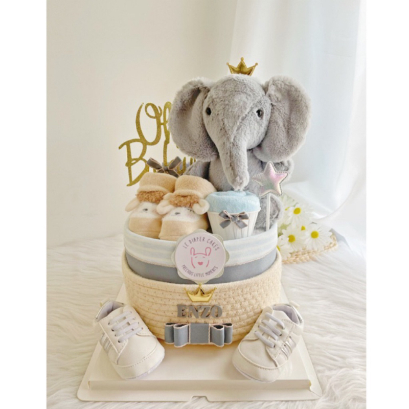 Signature Diaper Cake (Elephant) Baby Hamper for Newborn, Full Month ...