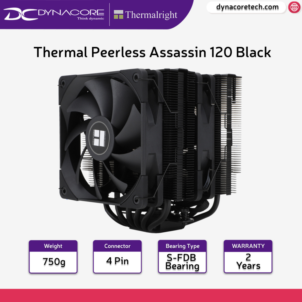DYNACORE - Thermal Peerless Assassin 120 Black Dual Towers Heatsink CPU ...
