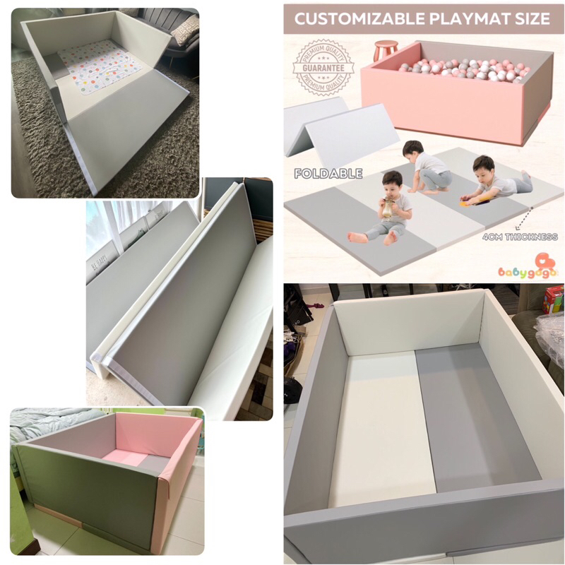 Baby Playmat Play Yard Fence Pastel Colors Foldable Mat 5cm Thickness ...