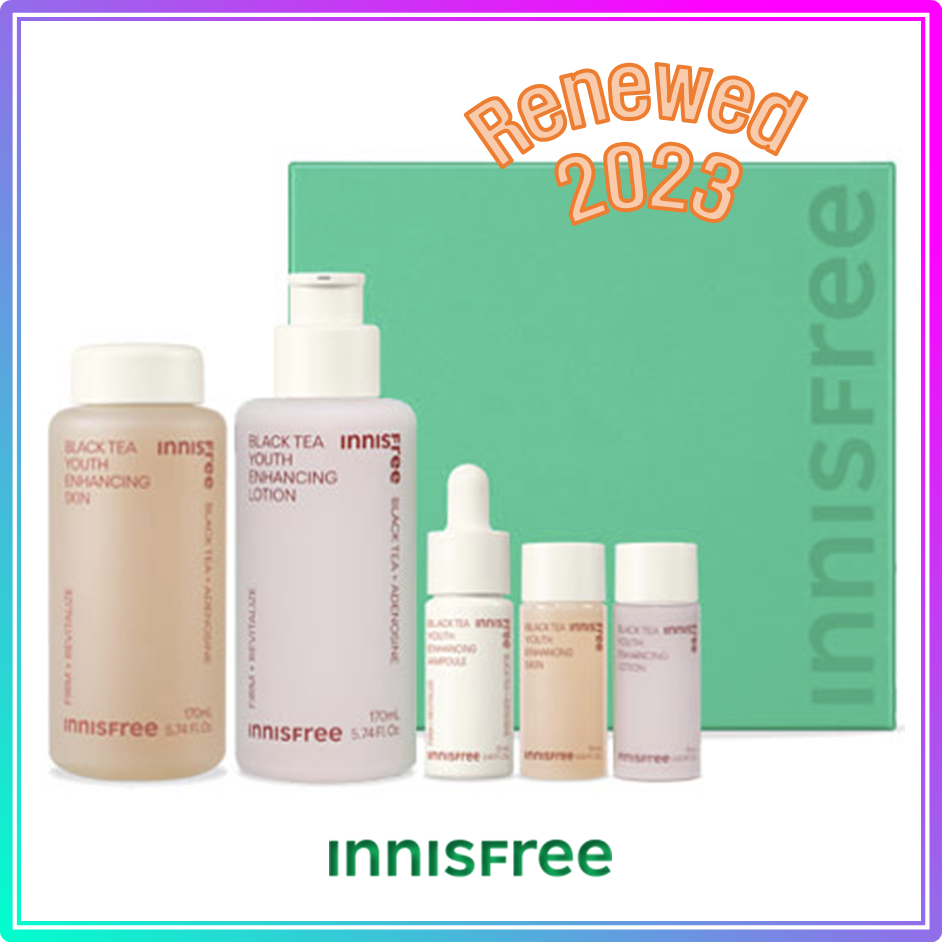 innisfree Black Tea Youth Enhancing Skincare SET (2023 AD) | Shopee ...