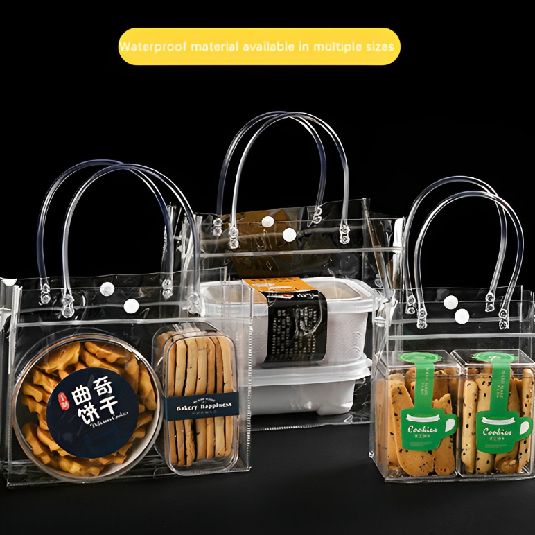 [SG Stock] Transparent Clear PVC shopping bag Plastic Gift Bag With ...