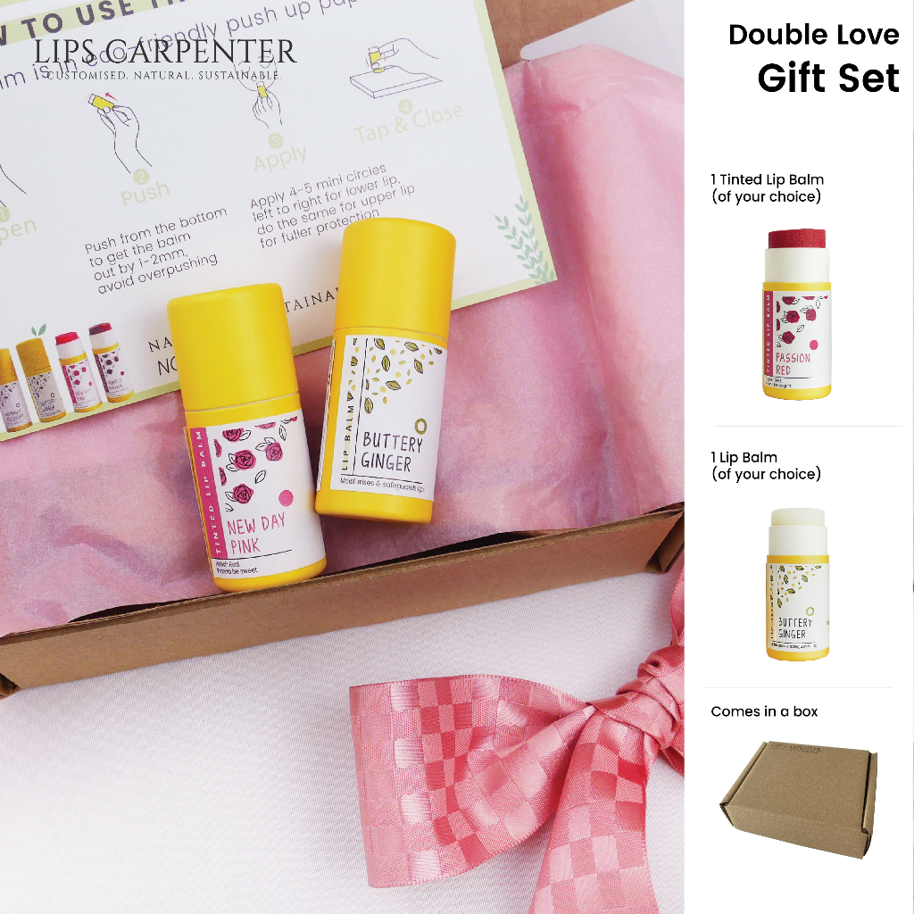Lips Carpenter [Double Love] Natural Lip Balm & Tinted Lip Balm 6g ...