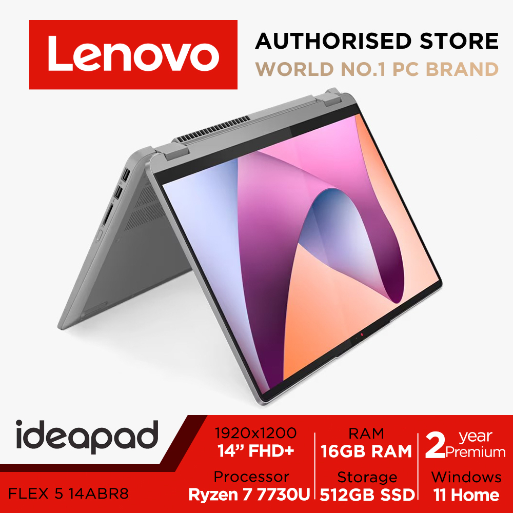 Lenovo IdeaPad Flex 5 14ABR8 | 82XX007PSB | 14"FHD+ Touch | Ryzen 7 7730U | 16GB RAM | 512GB SSD ...
