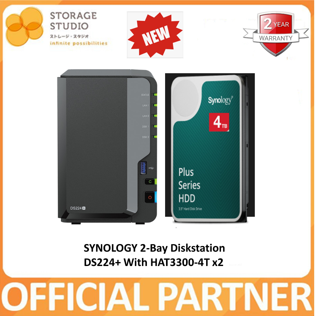 Synolgy 2-Bay Diskstation DS224+ Bundle with Synology Plus Series ...