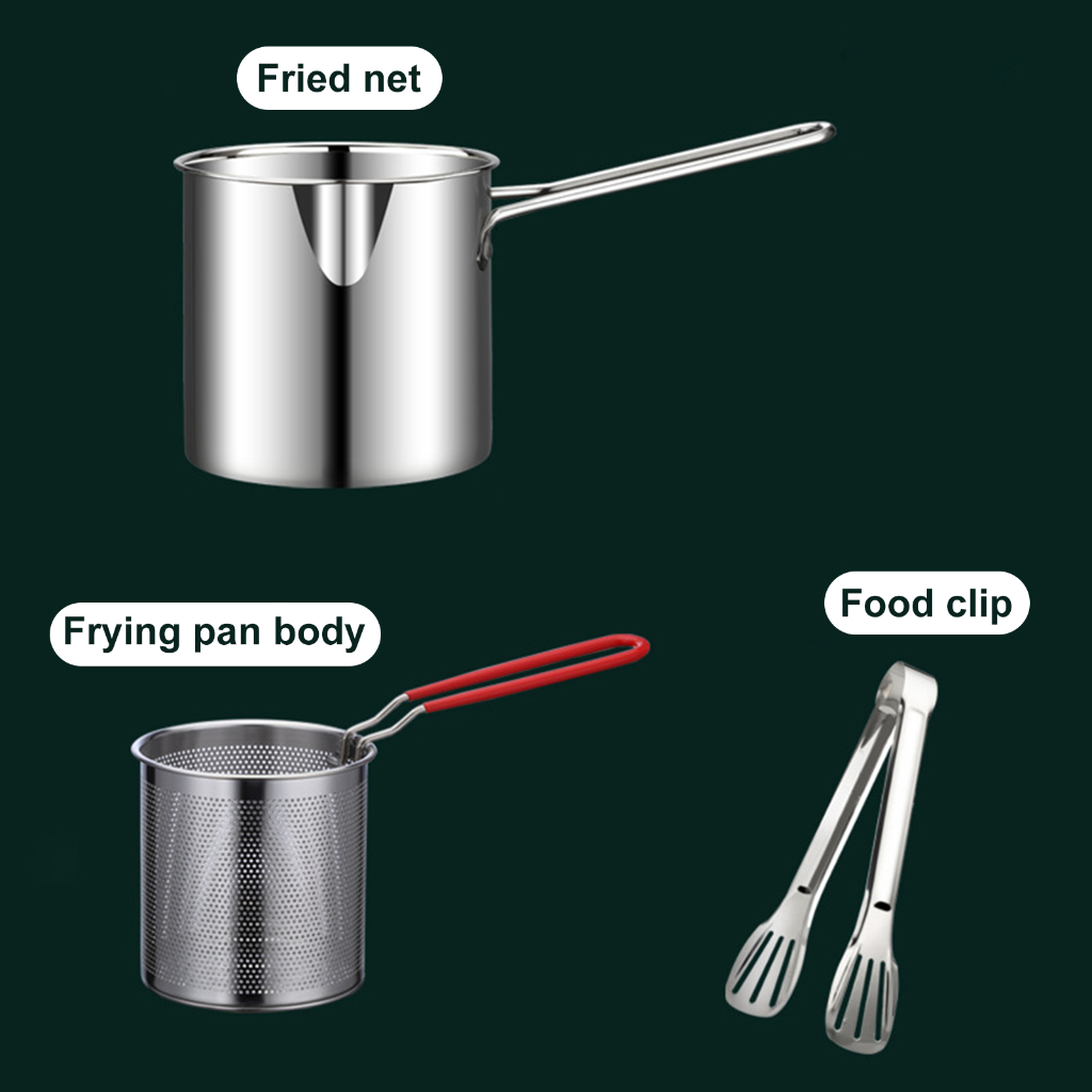 Basket Pot Fryer Fry Deep Frying steel Stainless Fish Strainer French ...