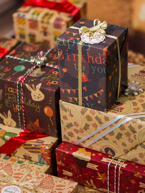 Birthday Kraft DIY Gift Wrapping Paper Present packing paper Party ...