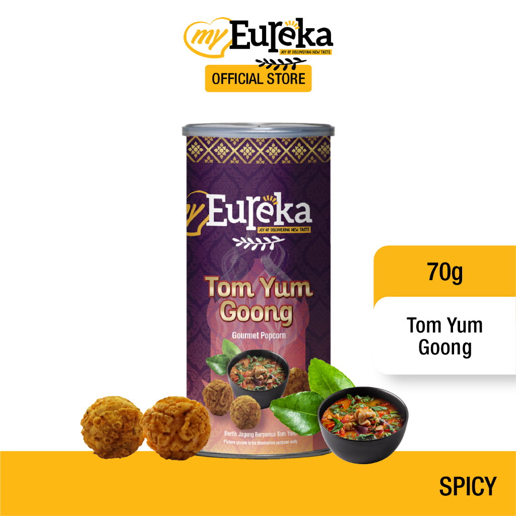 Eureka Tom Yum Goong Gourmet Popcorn Can 70g | Shopee Singapore