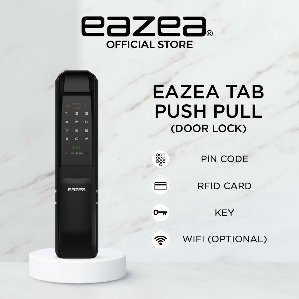 Eazea Tab Push Pull Digital Door Lock | 4 IN 1 | PIN Code, RFID Access ...
