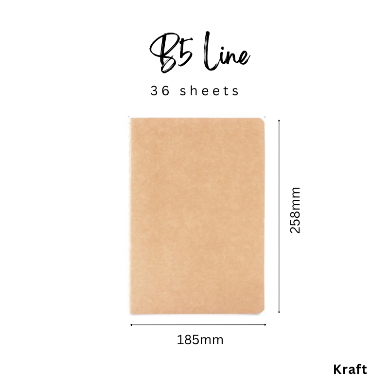 A5 / B5 Notebook Notepad Exercise Book - Spiral Kraft Paper Black Cover ...