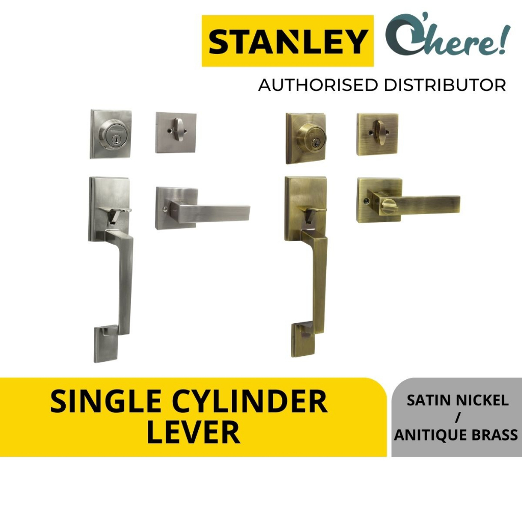 Stanley Single Cylinder Lever Entrance/ Main Door Entry Grip Handleset ...