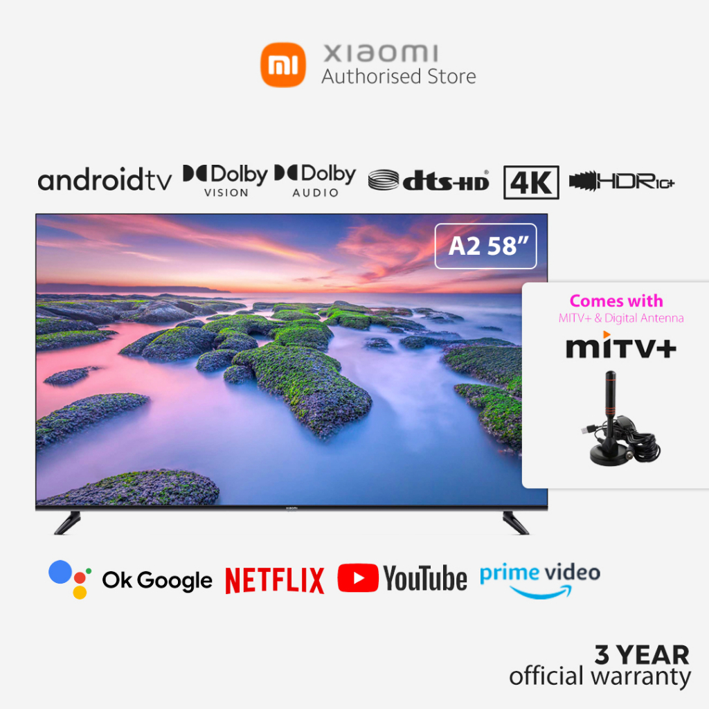 Xiaomi 58-Inch A2 Smart Android TV with MITV+ Netflix Google Playstore ...