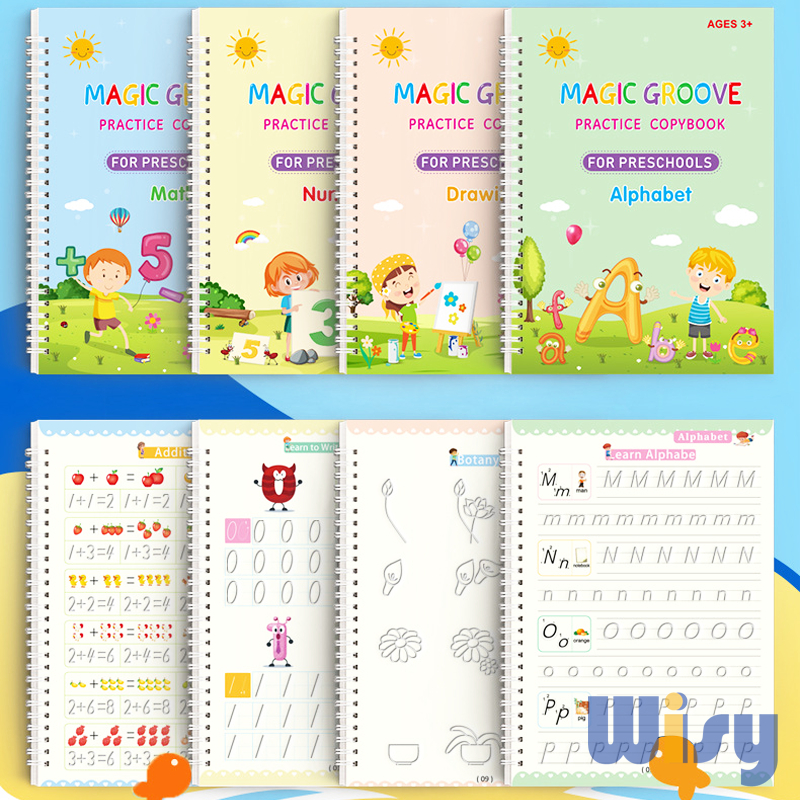 [SG STOCK] Magic Ink Practice Copybook Reusable Grooved Handwriting ...