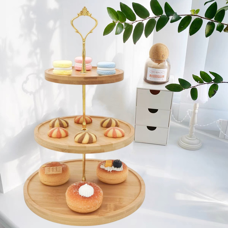 3 Tier Tray Dessert Stands Tower Macaron Tower Wooden Serving Tray ...