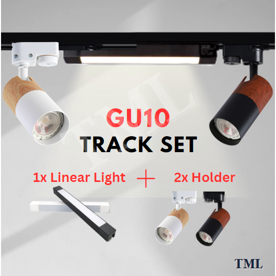 [SG Seller] Nordic Japanese Wood Design LED Track Light Set GU10 LED ...