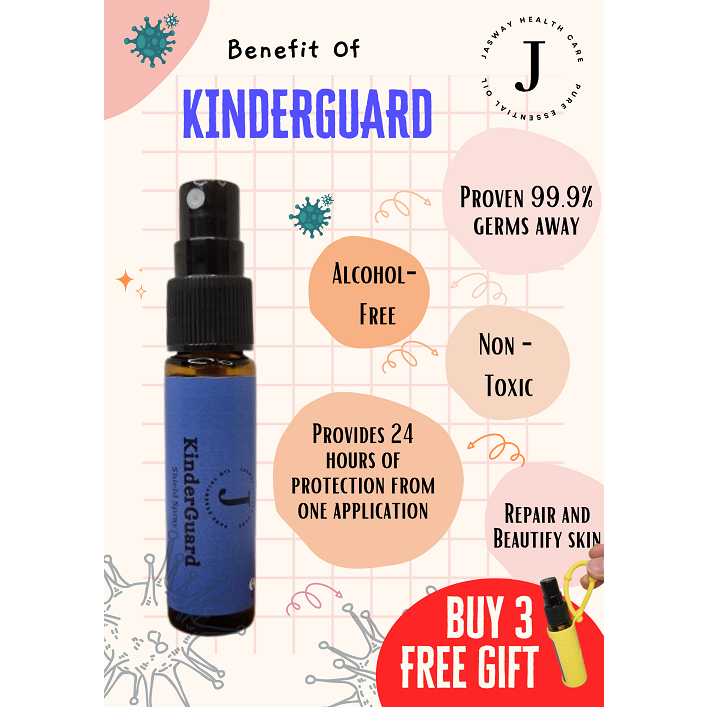 KinderGuard Shield HFMD/FLU Spray 10ML, 170 sprays 99.9% Germs Away ...